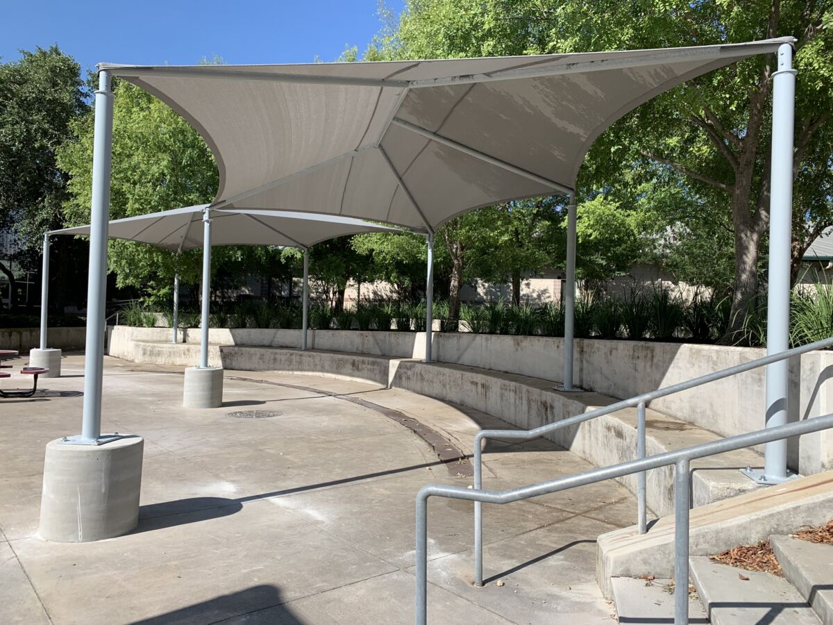 Dripping Springs Highschool courtyard shade structures - Austin ...