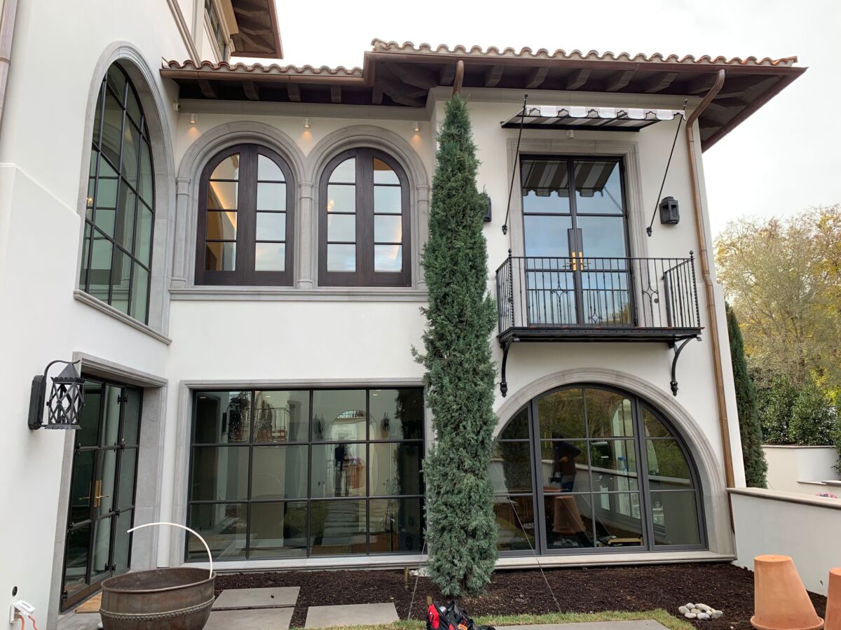 Light weight fabric awning with custom scalloped valence - Austin ...